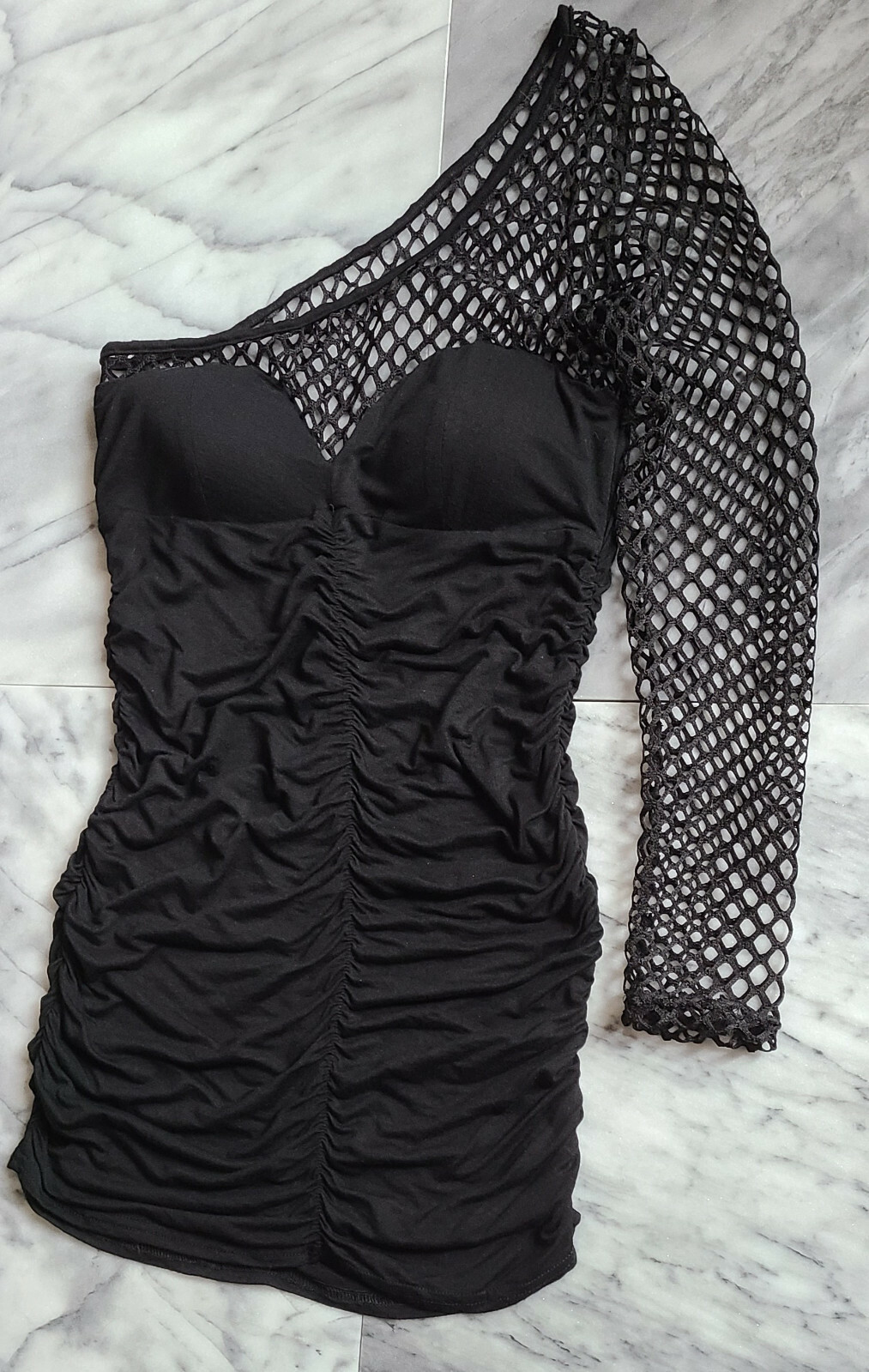 Bodycon Gothic Mini Dress Fishnet Sexy Black Goth Par… - Gem