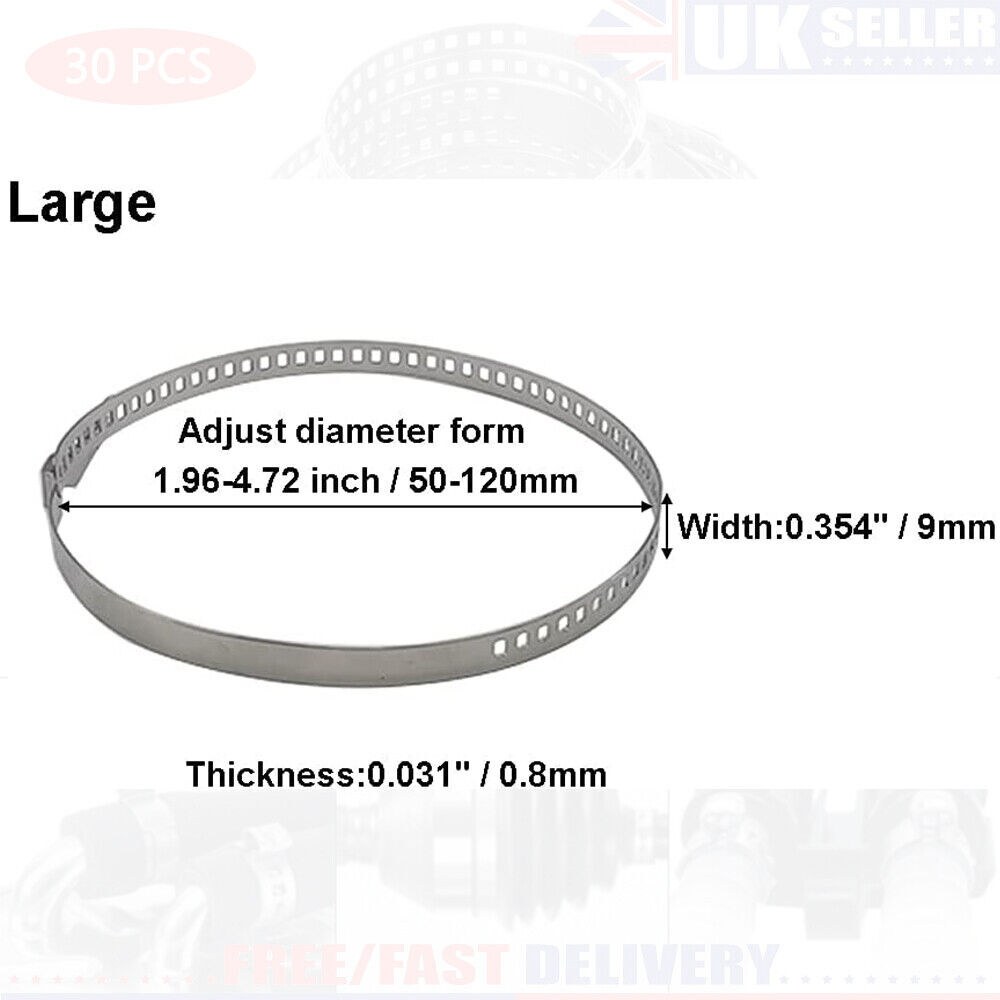 Set Of 30 Universal CV Boot Clips Kit Stainless-Steel Axle CV Joint ...