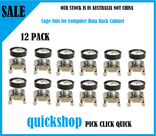 Rack Mount Server Cage Nuts for Computer Data Rack Cabinet 10mm Long 12 ...