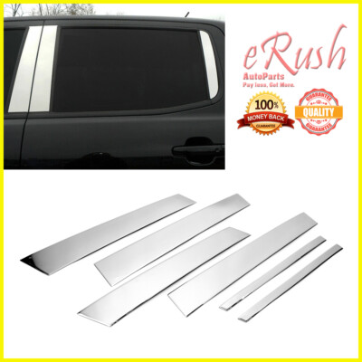 FITS 2019&UP FORD RANGER 6PCS STAINLESS STEEL DOOR PILLAR POSTS TRIM ...