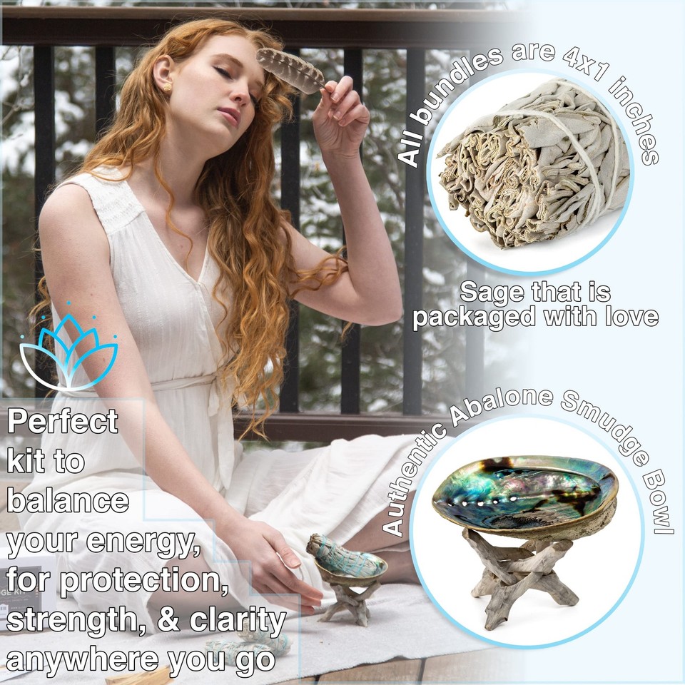 Sage Smudge Kit ~ 6 White Sage Bundles 4" ~ 6 Palo Santo Sticks 4-inch ...