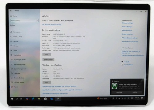 Microsoft Surface Pro 8 1982 Core i5-1145G7 2.6GHz 16GB 256GB Cracked ...