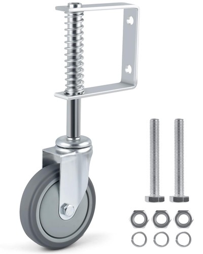 ERKOON Heavy Duty Gate Wheel Spring-Loaded Casters, 3 inch Silver | eBay