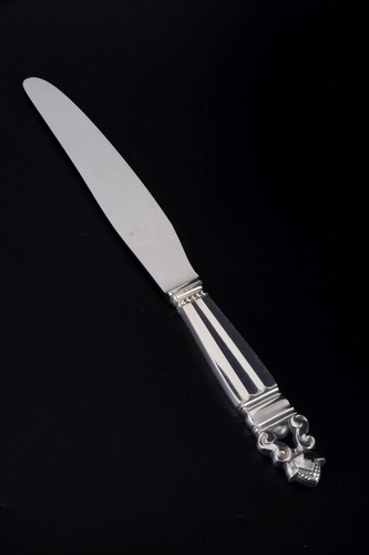 Georg Jensen. Dinner knife, “Acorn / Konge”. Sterling silver and ...
