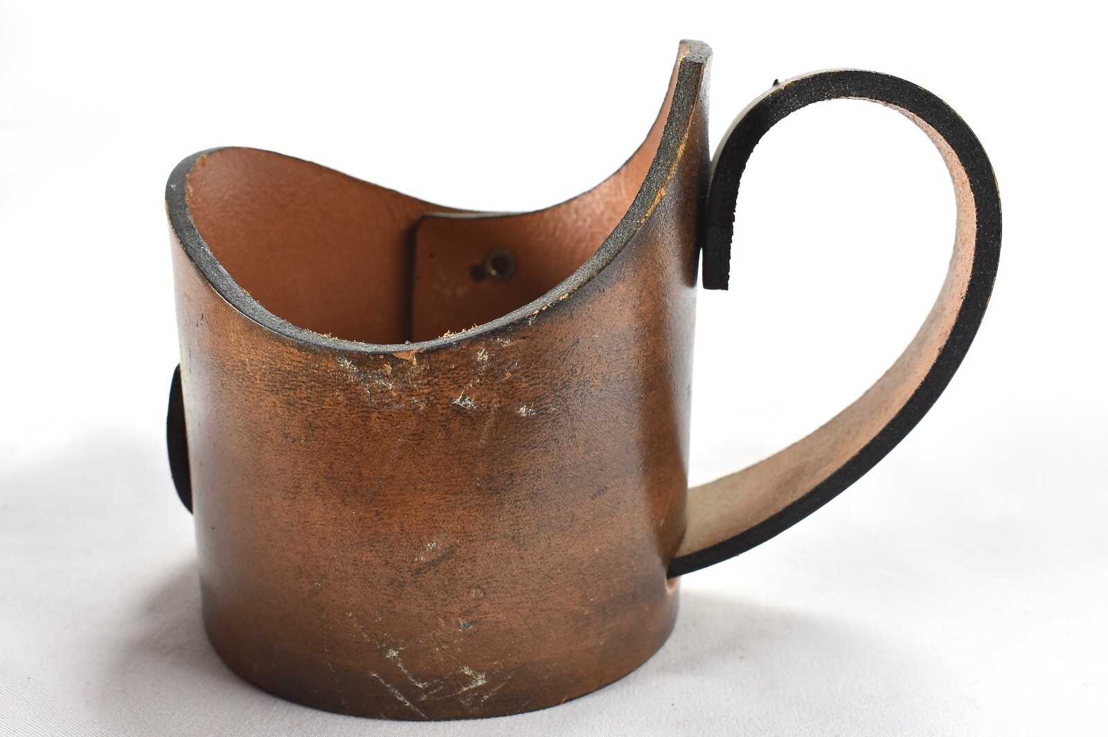 Vintage Tooled Leather Mug Holder with Handle | eBay