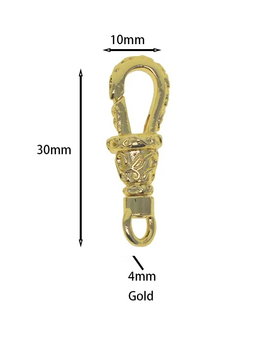 gold colour pattern albert swivel pocket watch clasp dog clip chain fob ...