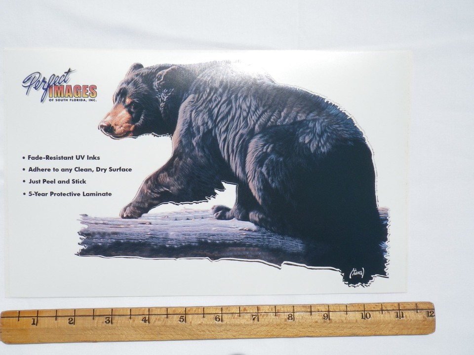 BLACK BEAR WILDLIFE HUNTING DECAL STICKER AL AGNEW - REVERSE IMAGE ...