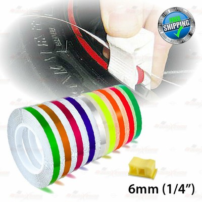 6mm 1/4" WHEEL RIMS Cars Motorcycles Pinstriping PIN STRIPE Decal Vinyl ...