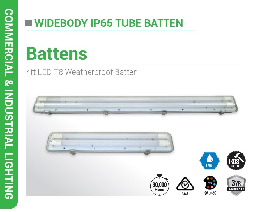 LED T8 Strip Weatherproof Light fixture fitting 120cm 1.2m 4ft Battens ...