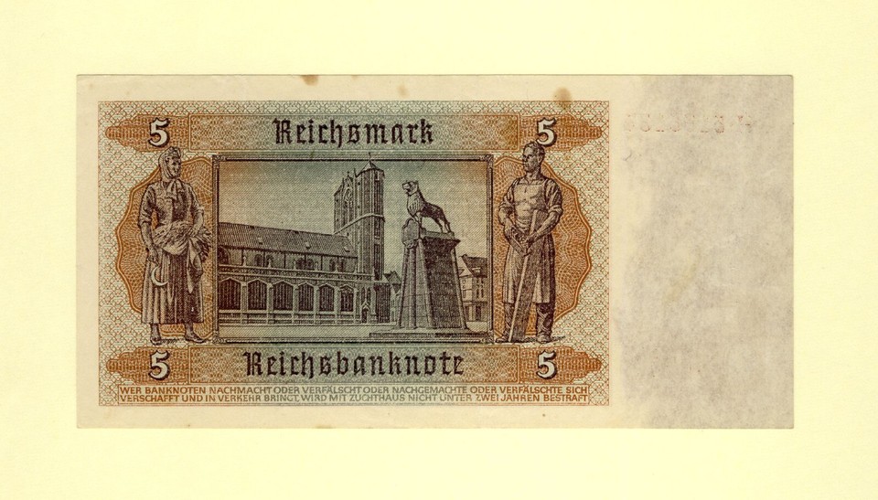 GERMANY 5 FUNF REICHSMARK 1942 P-186a VF++ GERMAN GOLD DISCOUNT BANK | eBay