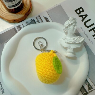 Crochet Fruit Keychain - Mango Handmade Gift with Intricate Crocheted ...