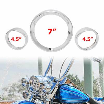 7" Headlight Ring +4.5" Fog Light Visor Lamp Trim Bezel Cover For ...