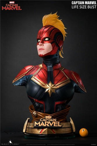 Queen Studios 1/1 Captain Marvel Life-size Bust Limited Resin Statue ...
