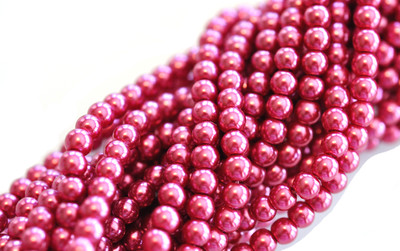 100 Light Raspberry Glass Pearl Round Beads 4MM LIMITED | eBay