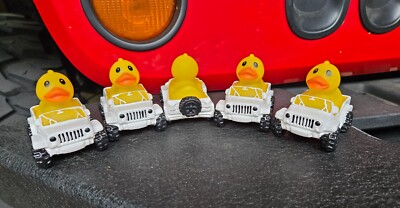 New Color! A set (5) Rubber Ducks in White 4x4 vehicle, duck a Jeep ...