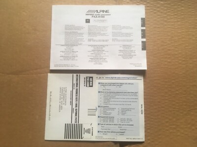 Alpine Imprint Audio Processor PXA-H100 Replacement Owners Manual | eBay
