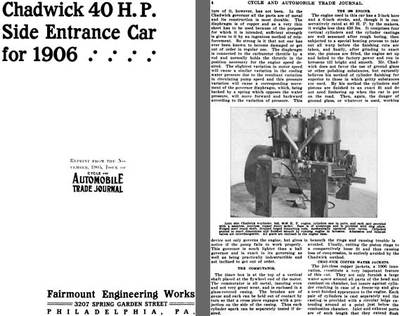 Chadwick 1906 - Chadwick 40 HP Side Entrance Car for 1906 - Reprint ...