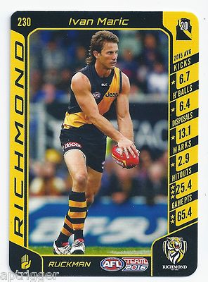 2016 Teamcoach Base Card (230) Ivan MARIC Richmond | eBay Australia