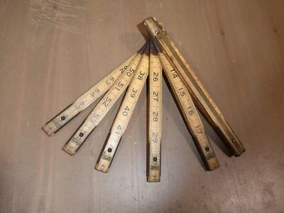 Lufkin Red End 72" Wooden Folding Ruler Extension Rule Brass Slide x46 ...