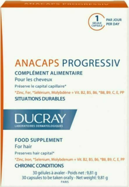 Ducray Anacaps Progressive Hair Growth Supplement Capsules, 30 Count ...