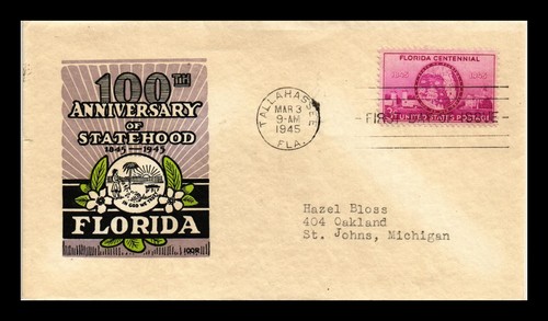 US COVER FLORIDA STATEHOOD CENTENNIAL FDC SCOTT 927 IOOR CACHET | eBay
