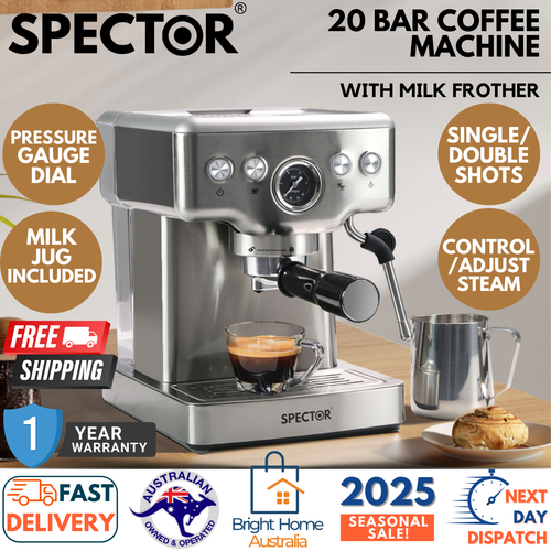 Spector Coffee Machine Espresso 20 Bar Cappuccino Automatic Milk ...