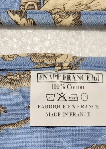6 FNAPP FRANCE Blue Toile Quilted Placemats Asian Chinoiserie | eBay