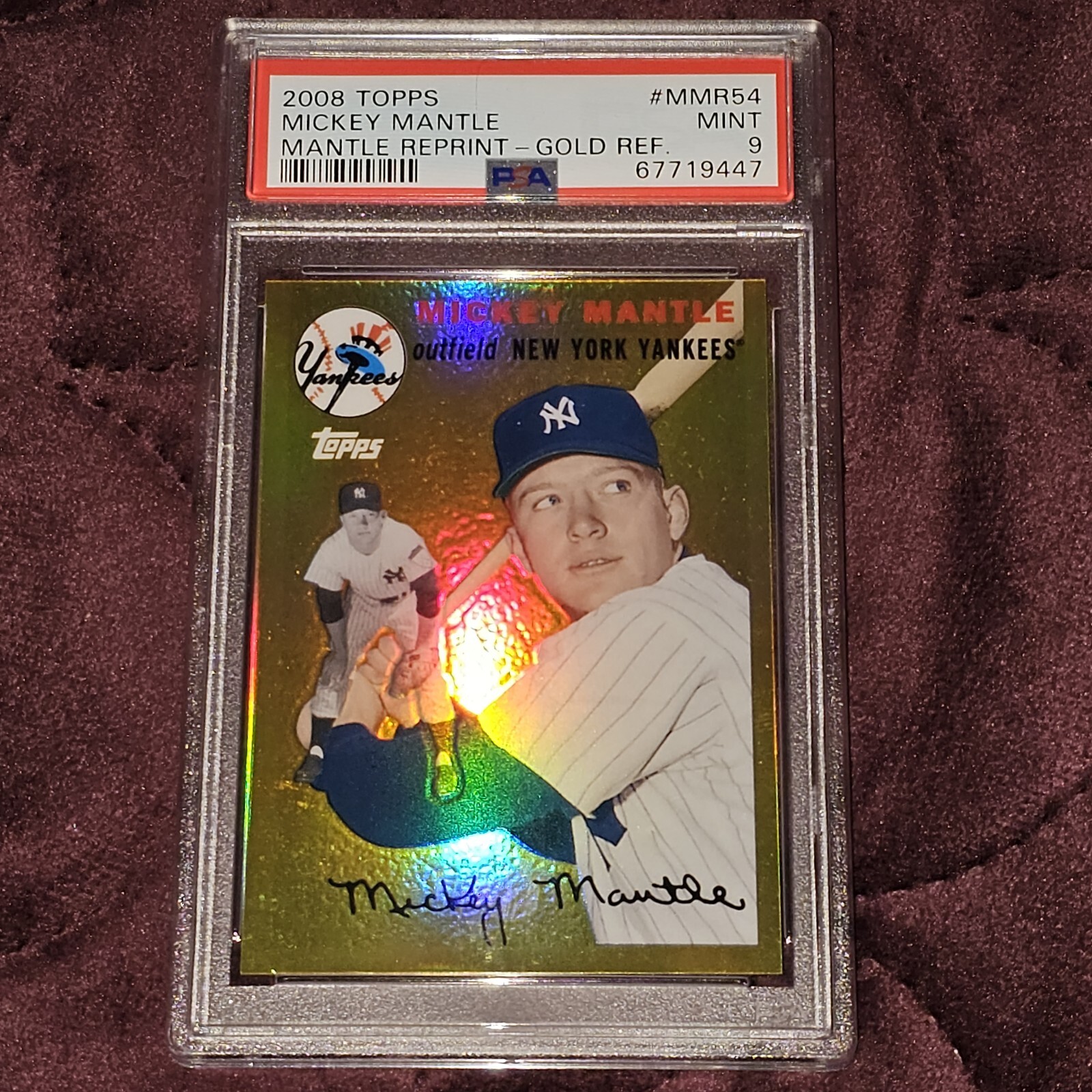 2008 Topps Mickey Mantle Mantle Reprint Gold Refractor #MMR-54 PSA 9 | eBay