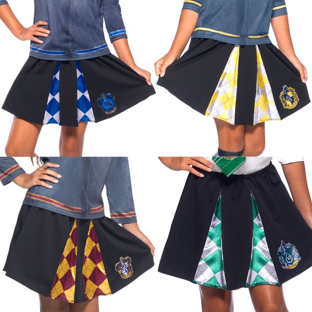 Hufflepuff Pleated Skirt Girls Fancy Dress Harry Potter Kids Book Day ...