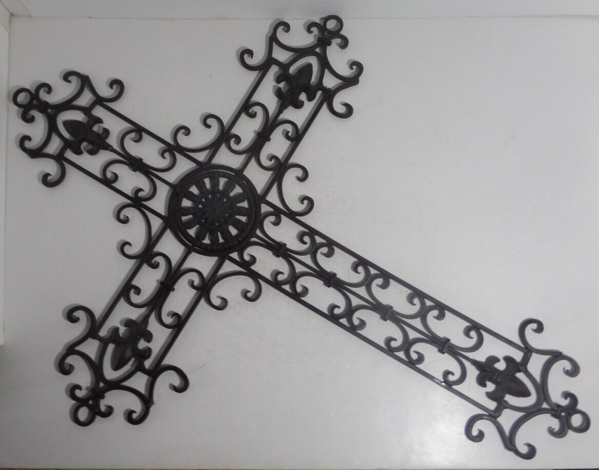 large wrought iron cross 28" tall | eBay