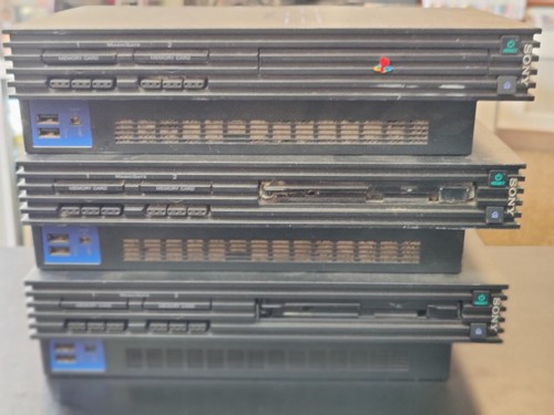 LOT OF 3 BROKEN FAT ORIGINAL PS2 CONSOLES - AS-IS - FOR PARTS OR REPAIR ...