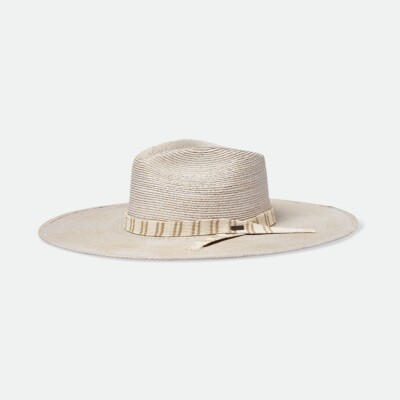 BRIXTON LEIGH STRAW FEDORA HAT GR: S 56 CM WHITECAP | eBay.de