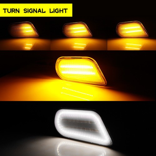 2x Clear Switchback LED DRL Corner Parking Turn Signal Lights For 98-02 ...