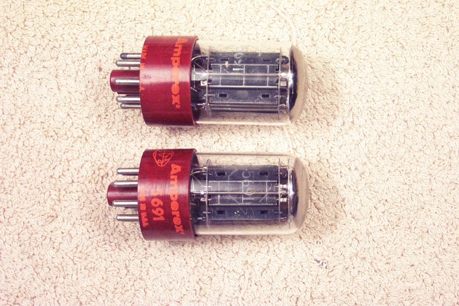 Two, NEW in box, Amperex-RCA 5691, red base, match pair, hi reliability ...