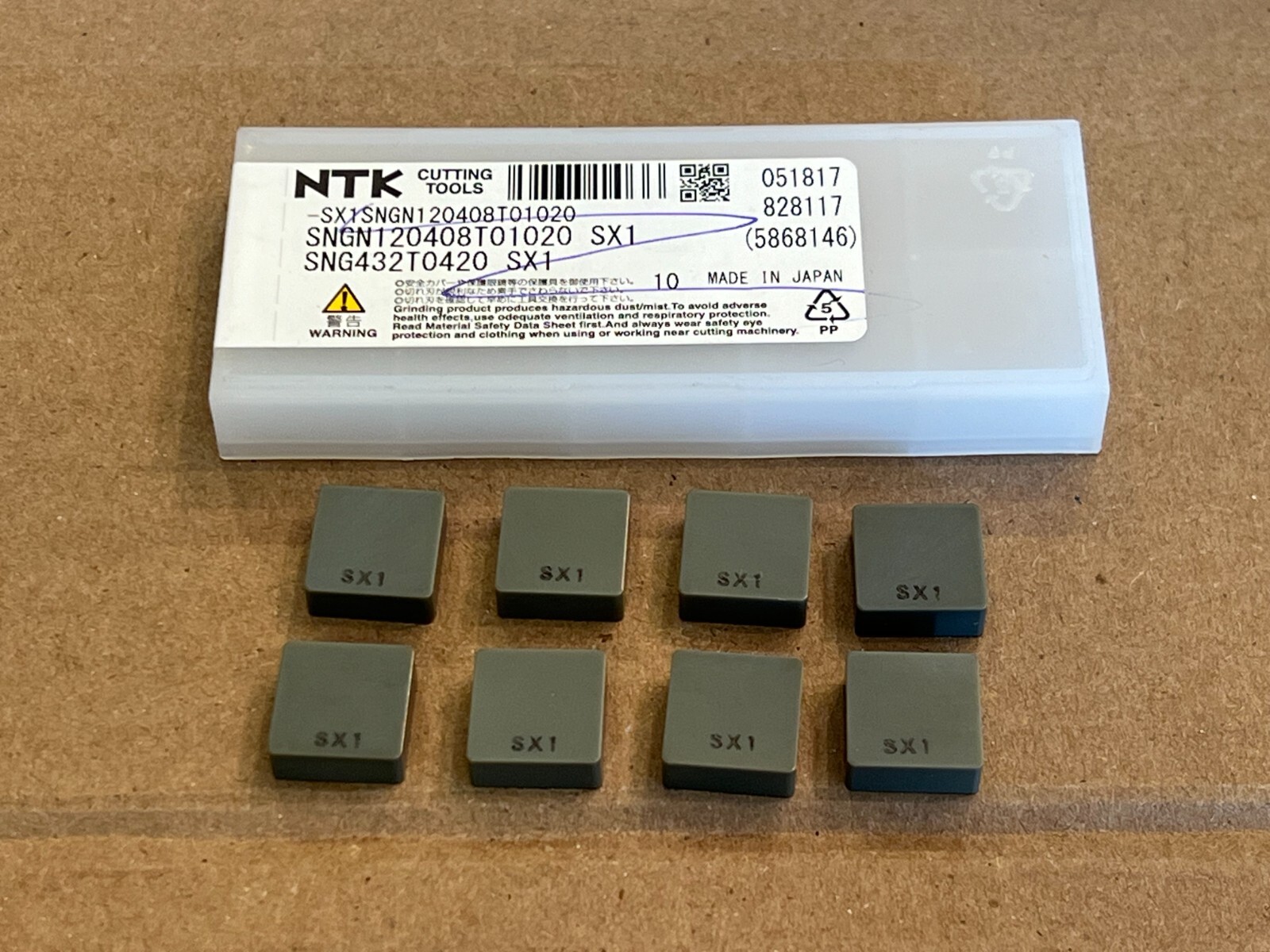 NTK Ceramic Inserts - SNGN120408T01020 SNG432T0420 SX1 - Qty. 8 - NEW ...