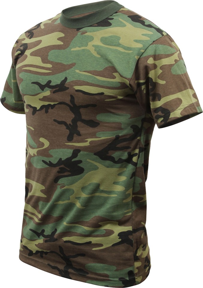 Camo T-Shirt Tactical Tee Short Sleeve Military Army Camouflage Uniform ...