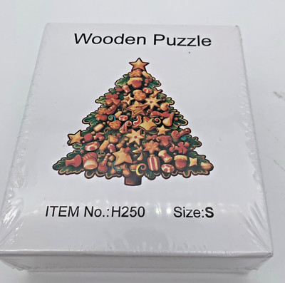 Wooden puzzle Christmas tree with ornaments | eBay