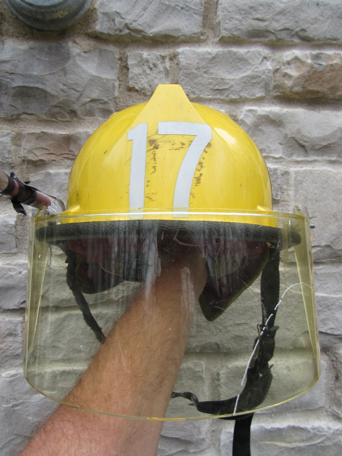 vintage fire fighter helmet shield YELLOW hat BULLARD FH2100 Ohio | eBay