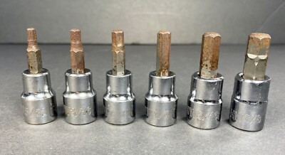 Husky 3/8" Drive HEX Bit Socket Set HW5/32, HW3/16, HW7/32, HW1/4, HW5 ...