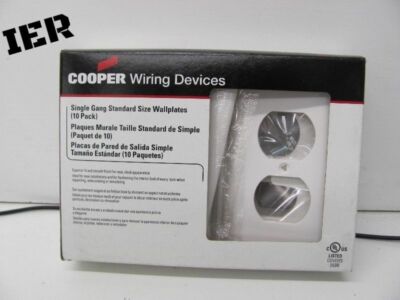 LOT OF 10 COOPER WIRING DEVICES 5132W STANDARD SIZE SINGLE GANG DUPLEX ...