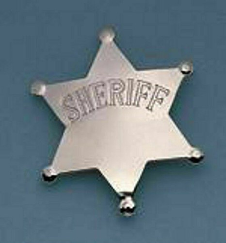 Sheriff Badge Silver Metal 6 Point Star Pin On Western Costume ...