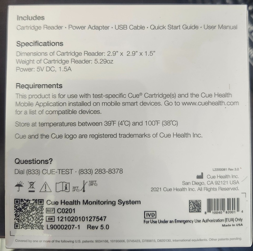 "NEW" CUE C0201 Health Monitoring System - White 810040820014| eBay