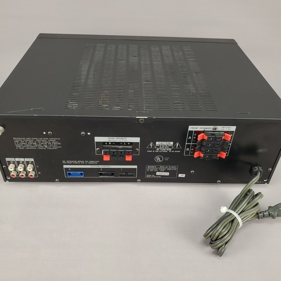 Sony TA-AV421 Integrated 220W Stereo Vintage Amplifier Tested & Working ...