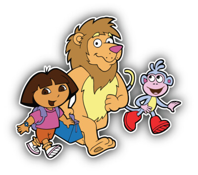 Dora Cartoon Leon Boots Sticker Bumper Decal - ''SIZES'' | eBay