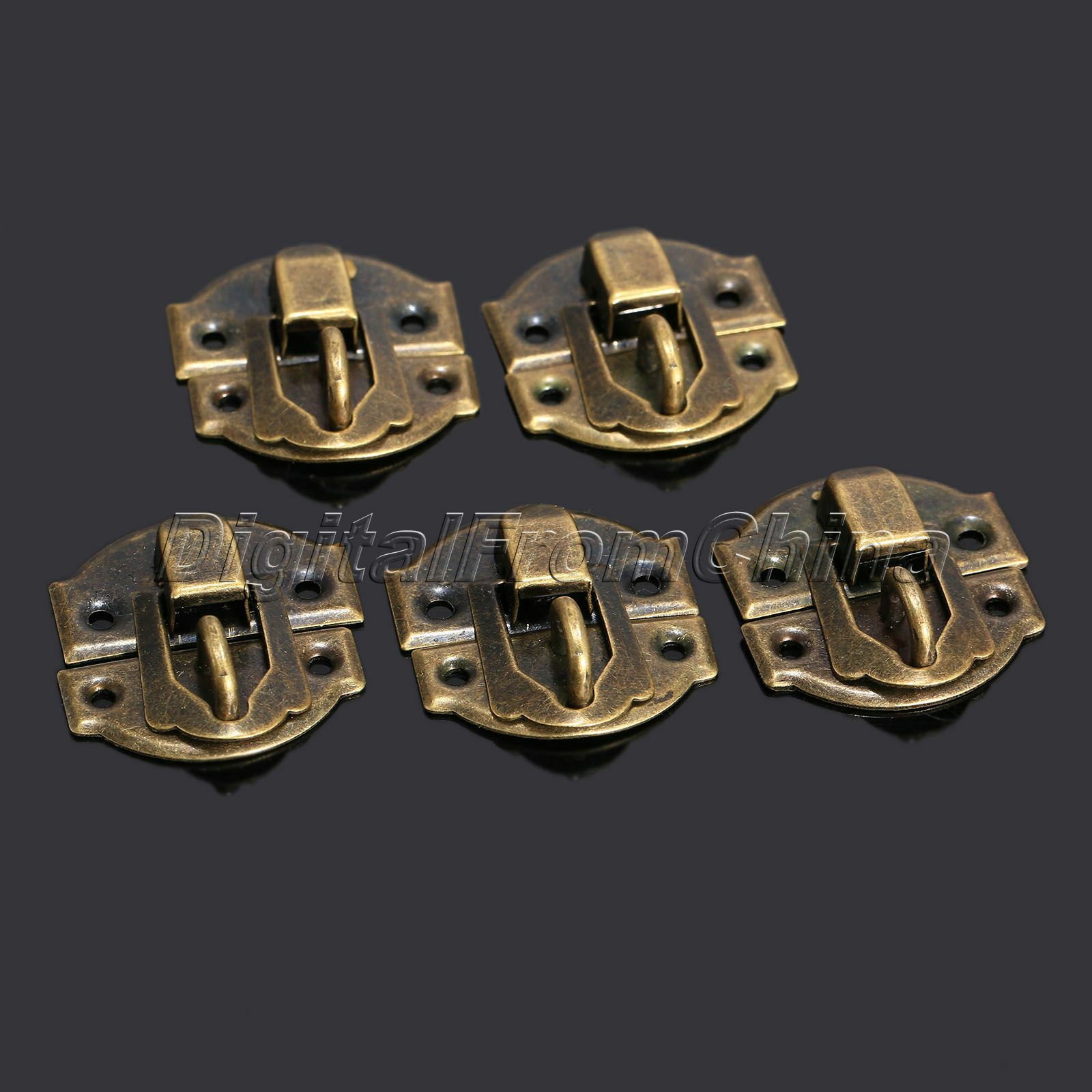 12X Antique Brass Decorative Hasp Jewelry Wooden Box Hasp Latch Lock ...
