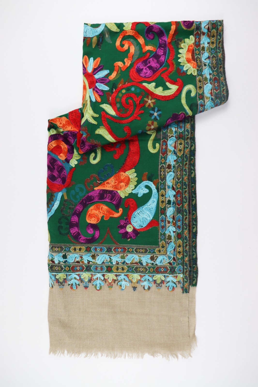 Kashmiri Pashmina wrap shawl merino wool 26x80 bohemian | eBay