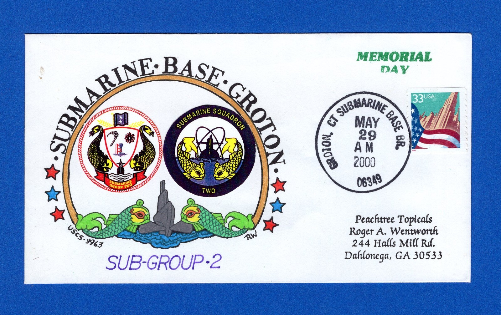Sub-Group-2 Submarine Base Groton May 29, 2000 - Wentworth Cachet | eBay