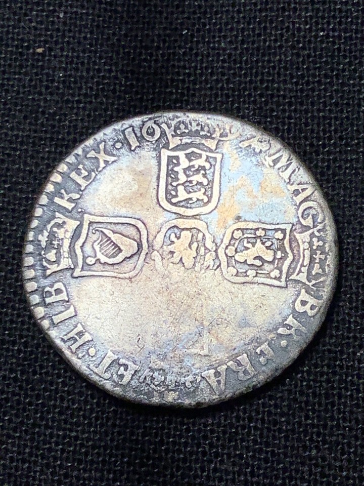 1697 Great Britain silver six pence coin, Chester Mint, William III ...