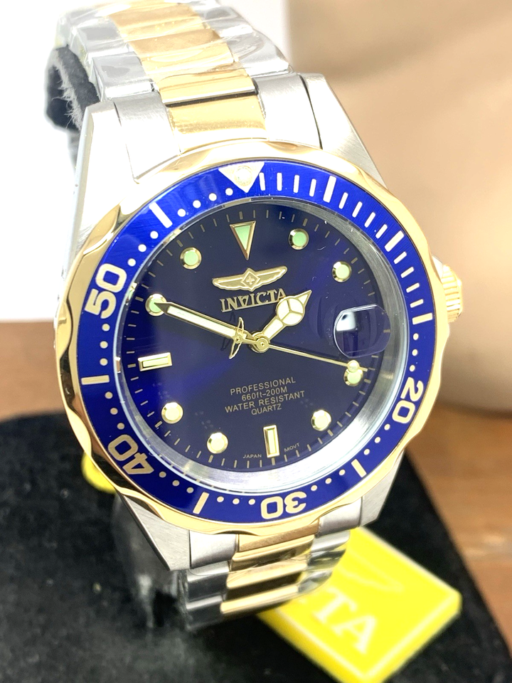 Invicta Men's Watch 8935 Pro Diver Quartz Blue Dial Two Tone Stainless ...