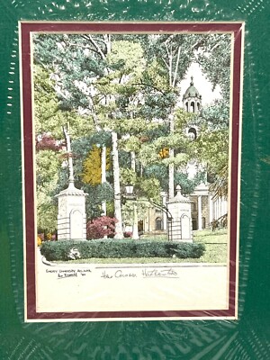 Emory University Pencil Drawing Signed 1986 Atlanta GA | eBay